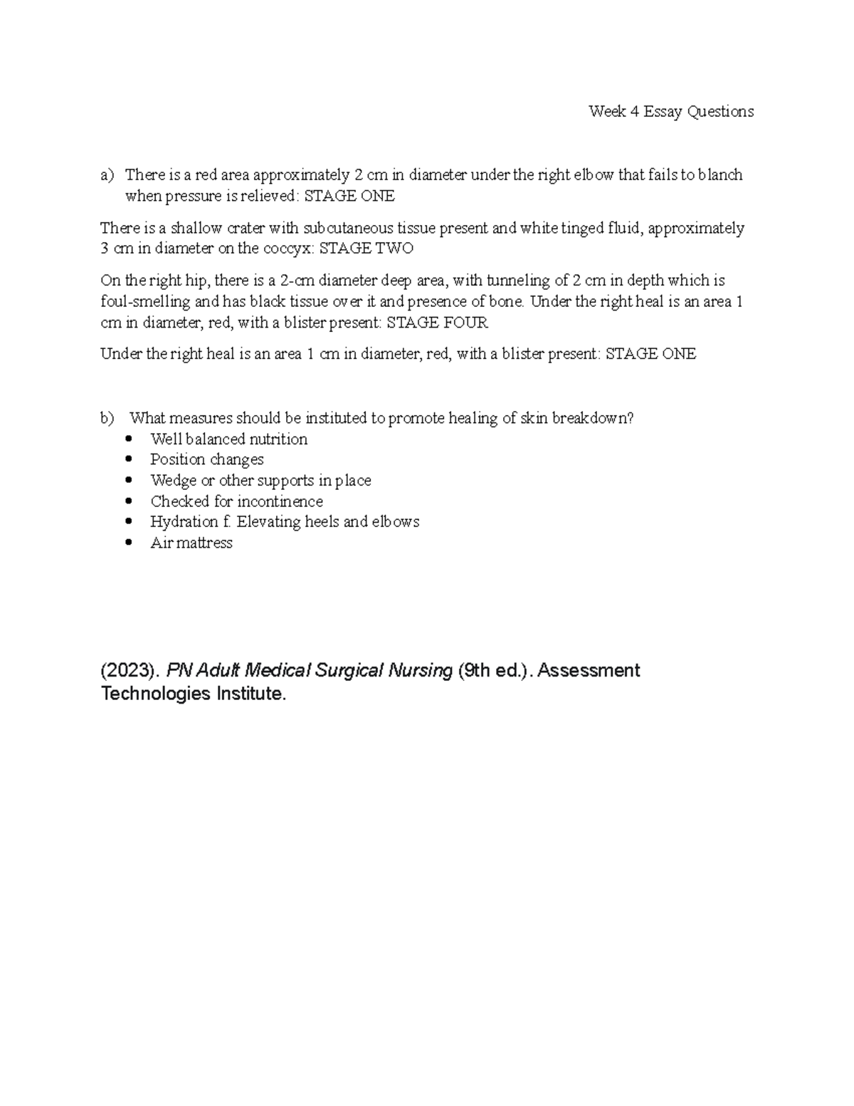 Medsurg 2 week 4 essay - Week 4 Essay Questions a) There is a red area ...