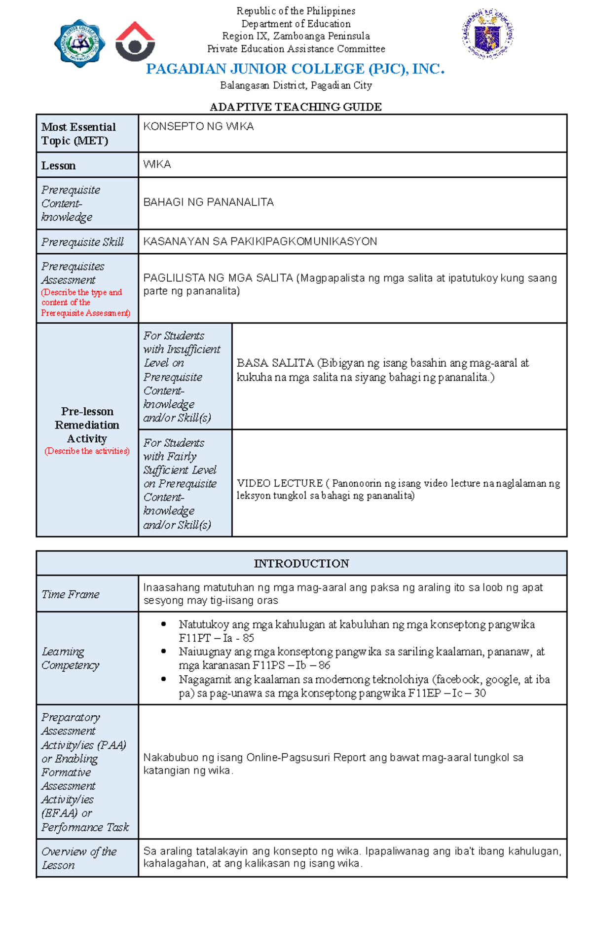 ATG Kpwkp WEEK 1 - a lesson material - Republic of the Philippines ...