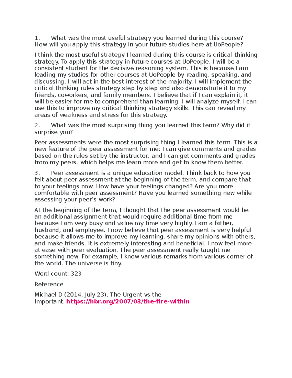 UNIV 1001-01 learning journal unit 8 - What was the most useful strategy you learned during this ...