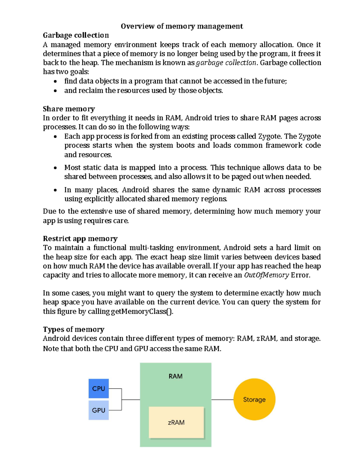 Memory Management Overview: Garbage Collection & Android RAM Management ...