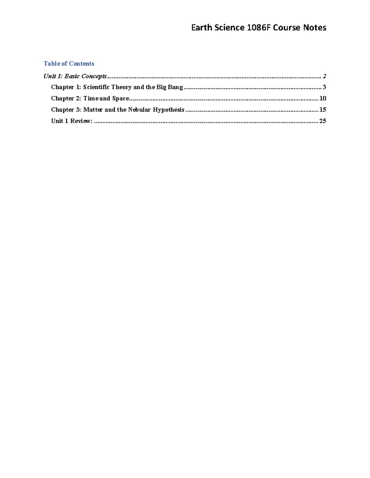Earth Science ESCI101 Midterm Study Notes: Concepts & Theories - Studocu