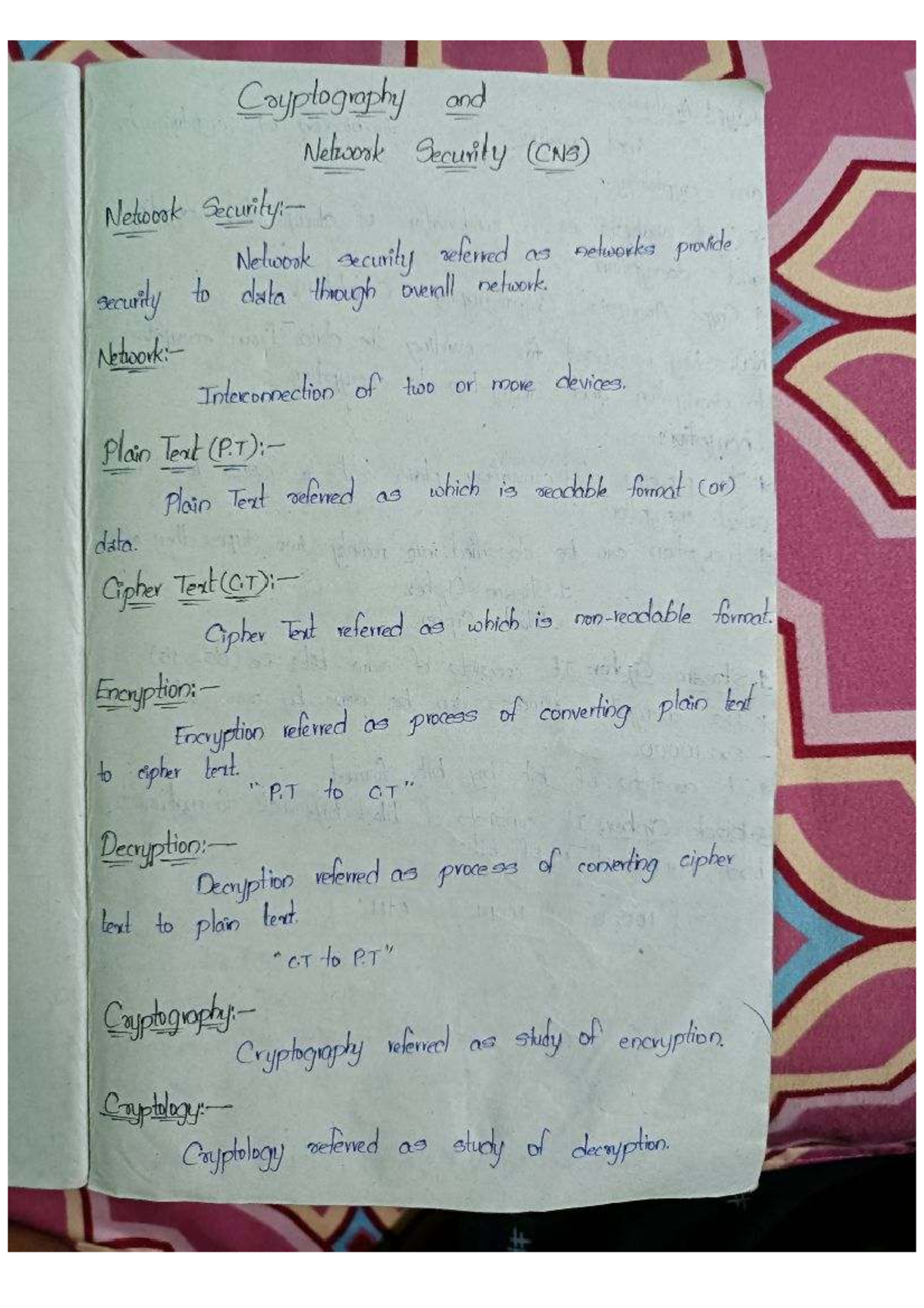 Cryptography and Network Security (CNS) Unit 1 Overview and Concepts - Studocu