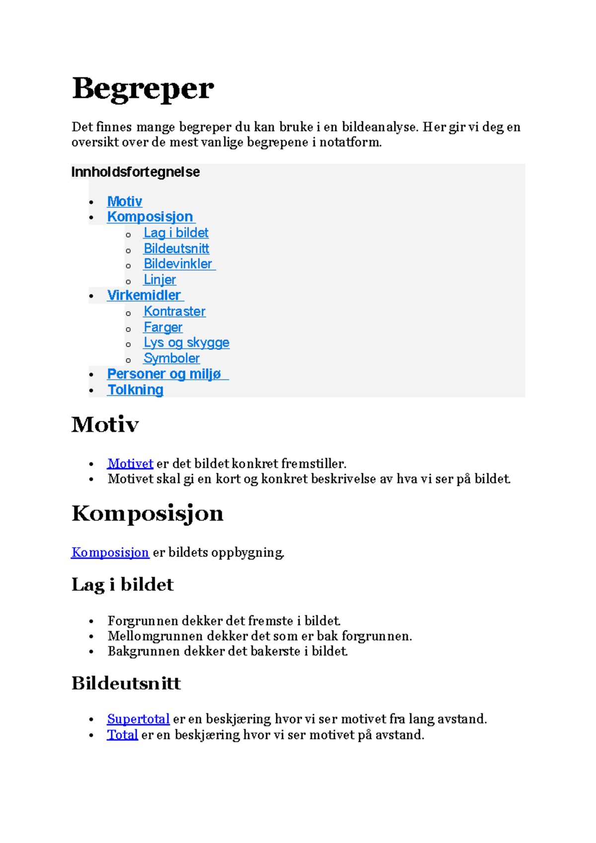 Retoriske Begreper for Bildeanalyse: En Oversikt - Studocu