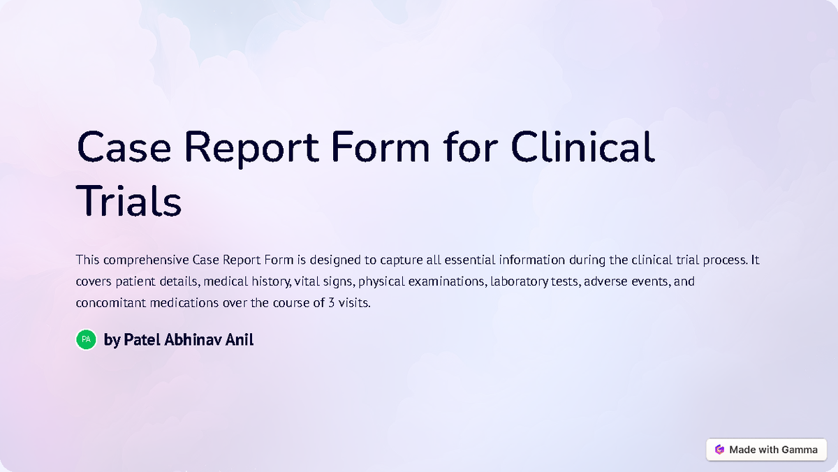 Case-Report-Form-for-Clinical-Trials - Case Report Form for Clinical ...