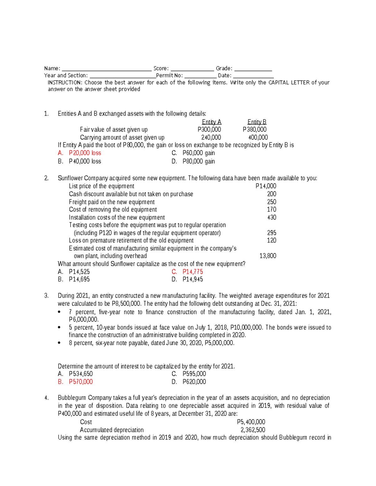 Auditing Problem Set 1 - Practice Questions for ACCT 324 Final Exam ...