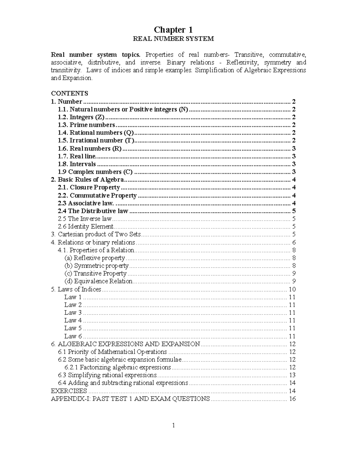 Chapter 1a: Number System Overview - STA101 - Studocu