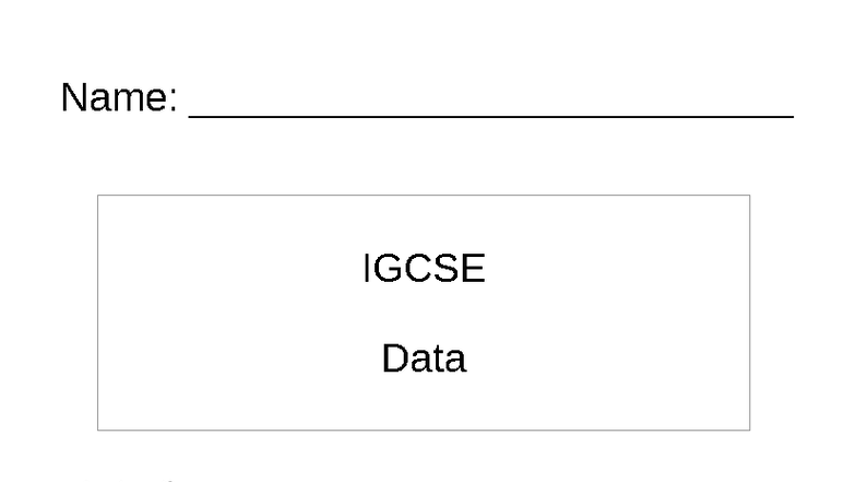 IGCSE Data Instructions & Sample Paper 1H - Jan 2019 - Studocu