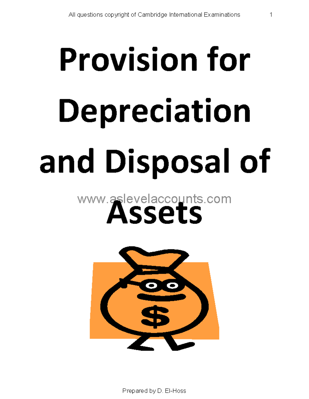 Depreciation and Asset Disposal: UCLES Accounting Notes - Studocu