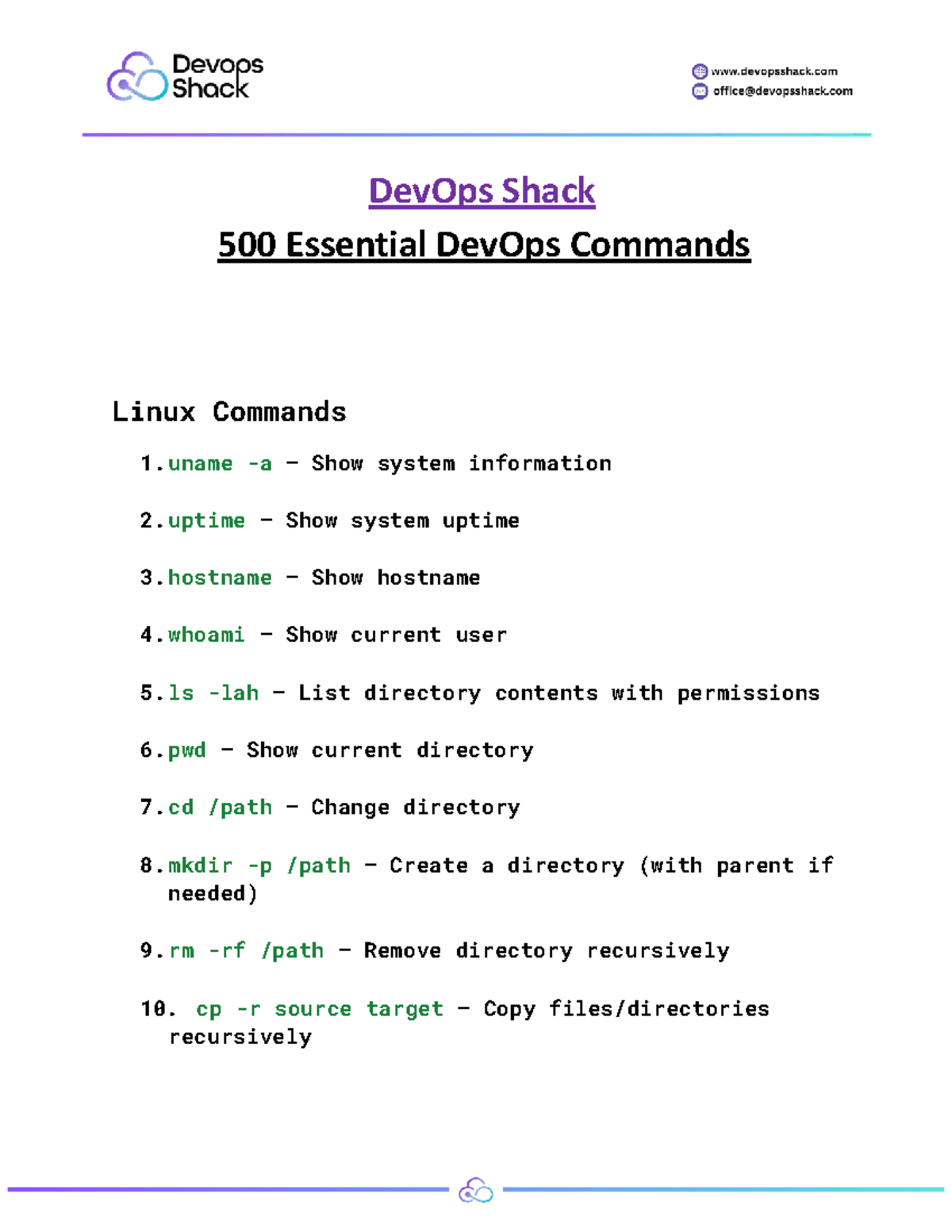 500 essential DevOps commands for Linux, Git, Docker, Kubernetes, and ...