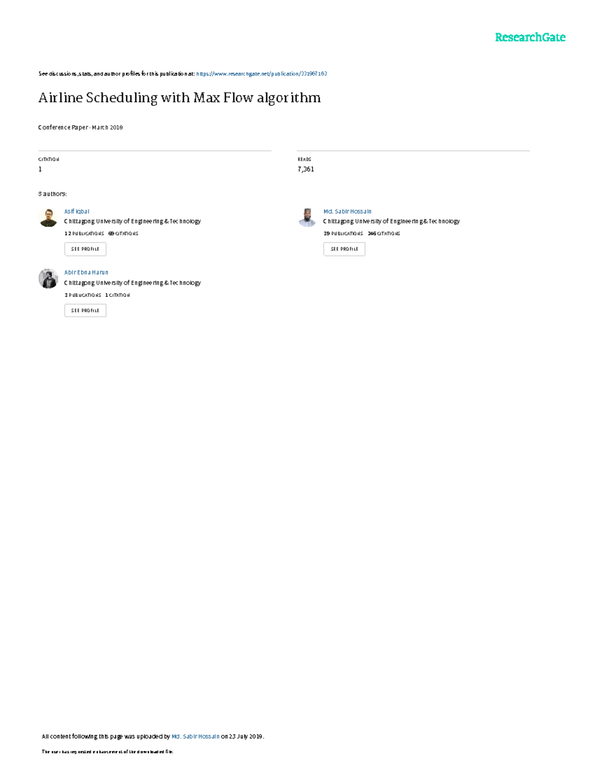 Airline Scheduling Optimization Using Max Flow Algorithm (ICNST’18 ...