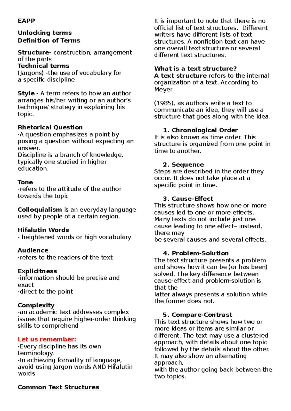 EAPP Notes: Key Concepts in Academic and Professional Writing - Studocu