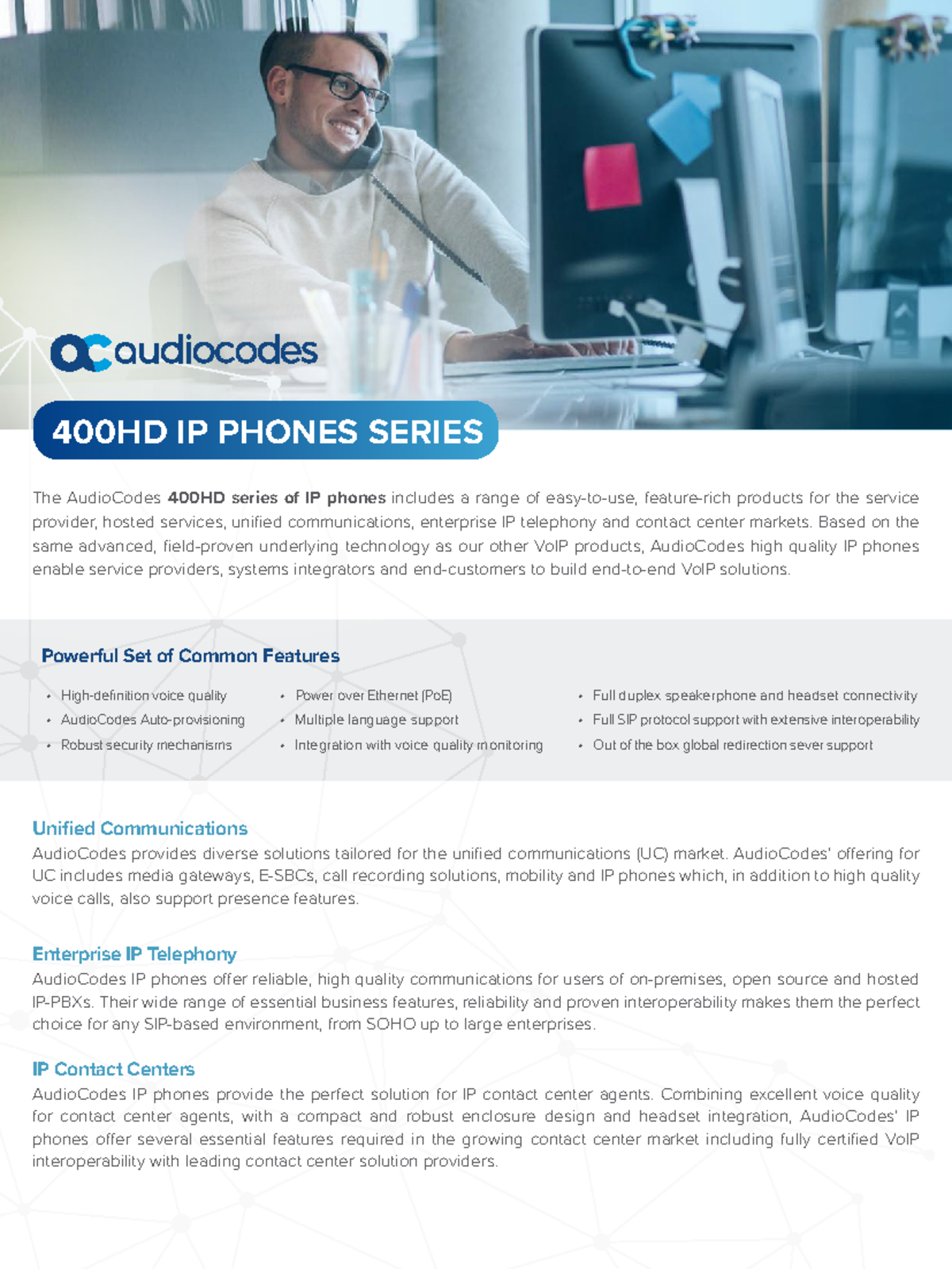 Audiocodes 400HD IP Phones Overview and Specifications - Studocu