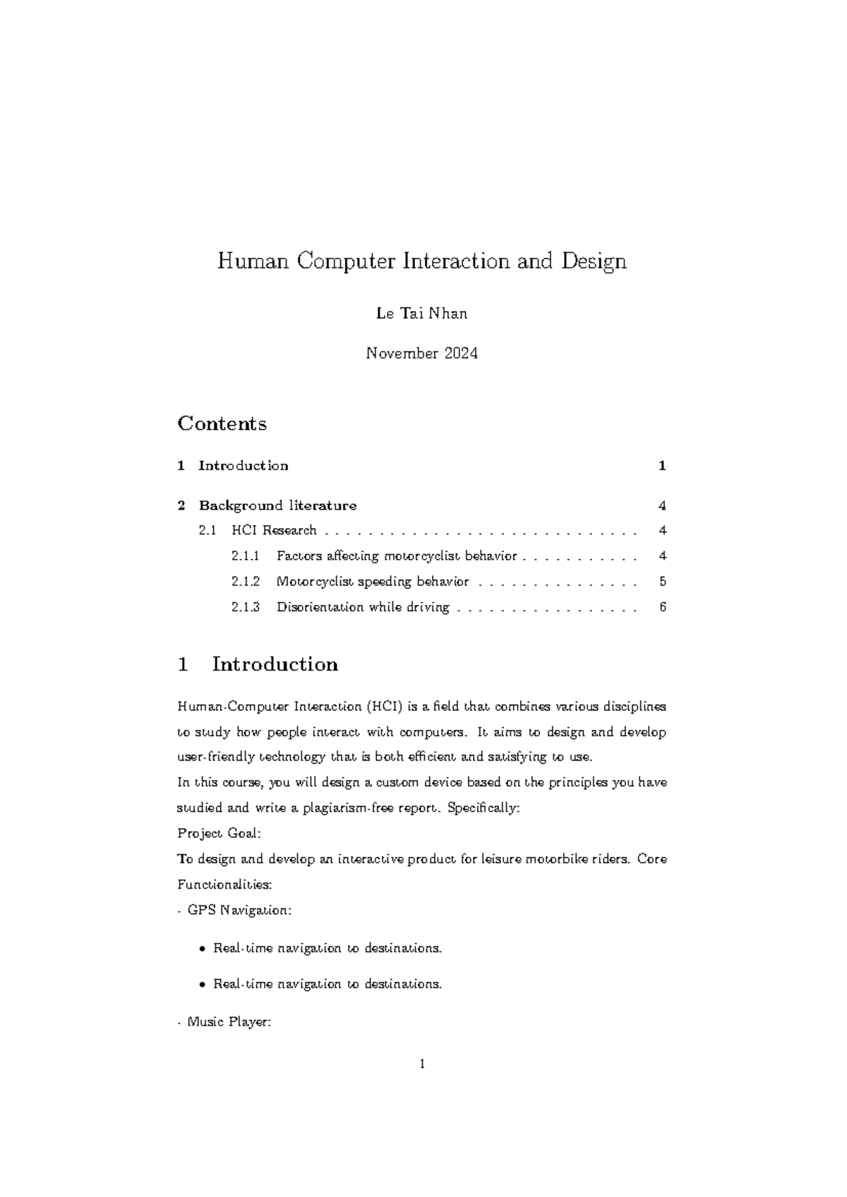Human Computer Interaction and Design - ............................ 4 ...
