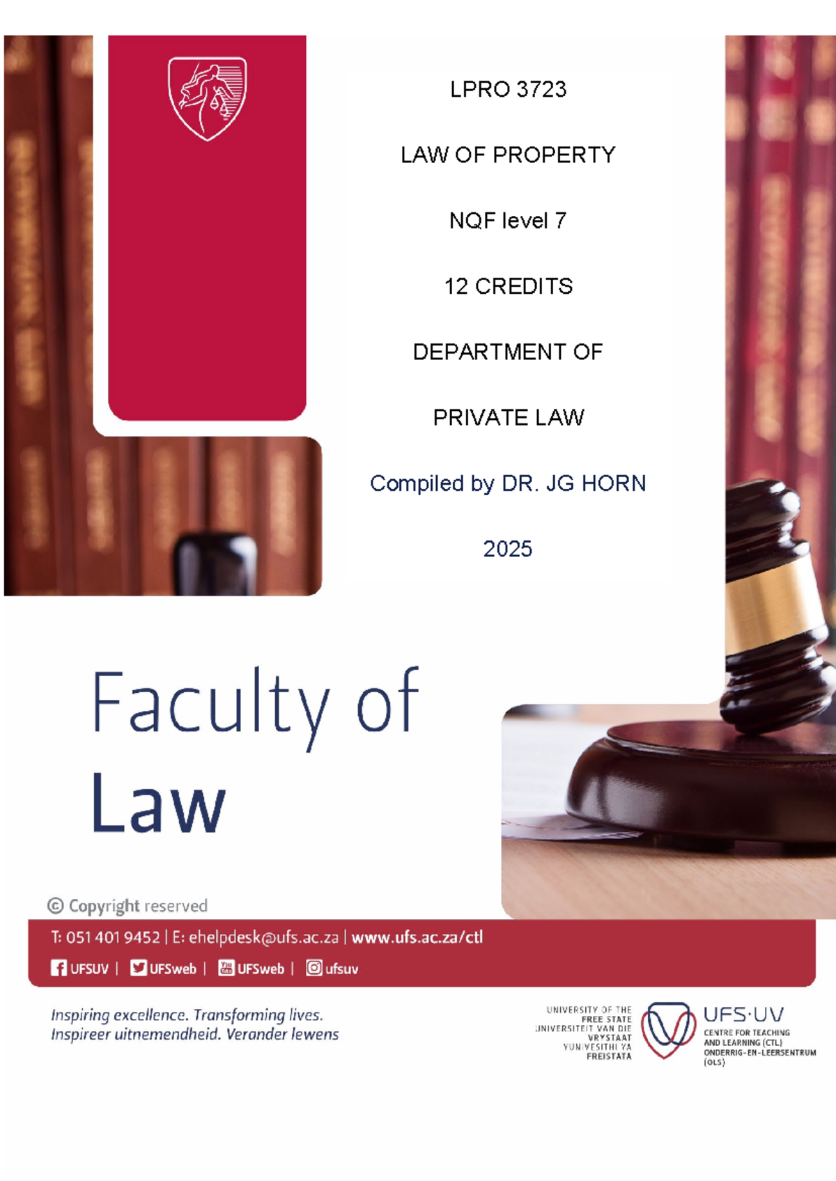 LPRO 3723 Study Guide: Law of Property NQF Level 7 (2025) - Studocu