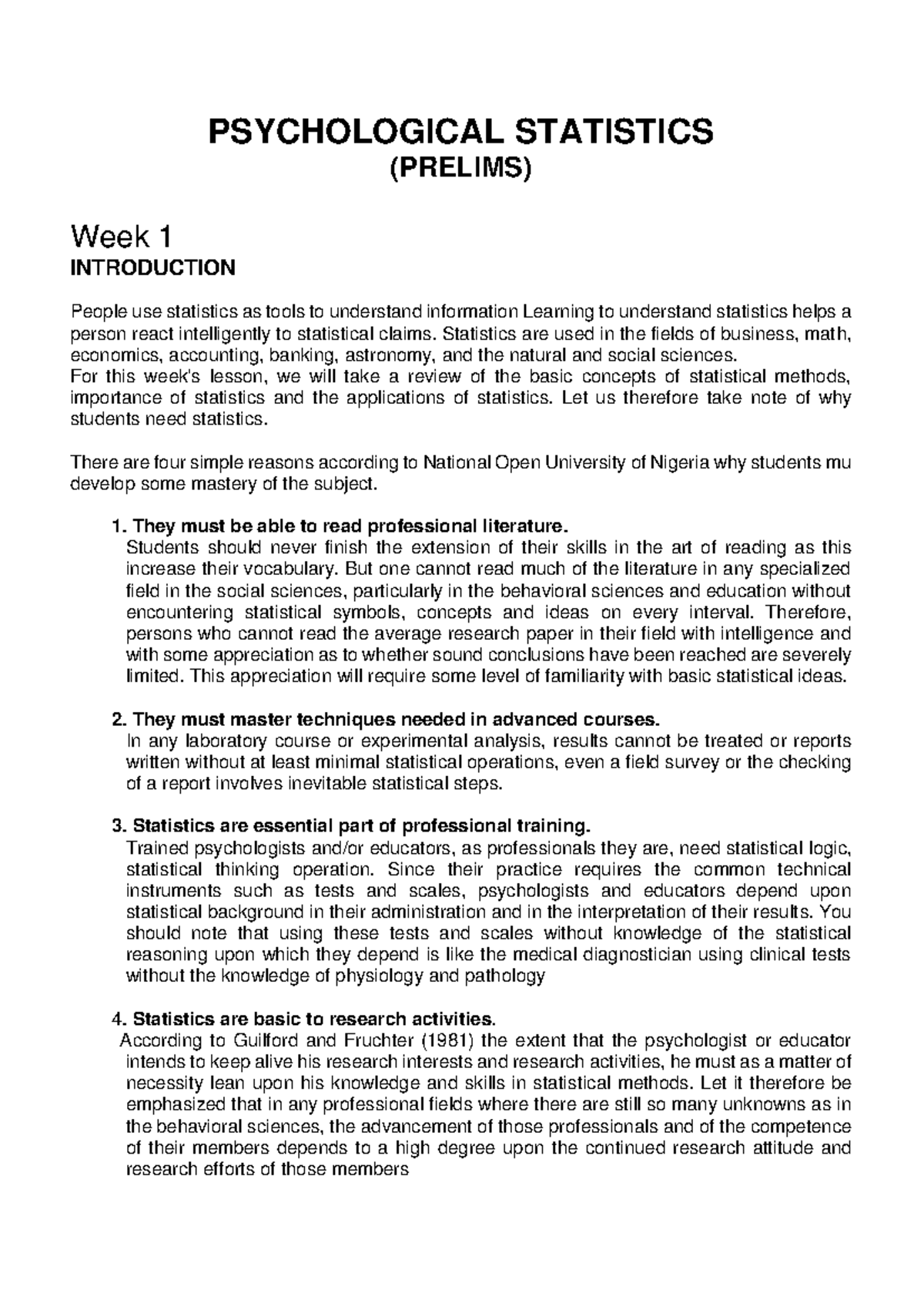 Psych Stats Prelims Reviewer 2021-22: Key Concepts and Applications ...