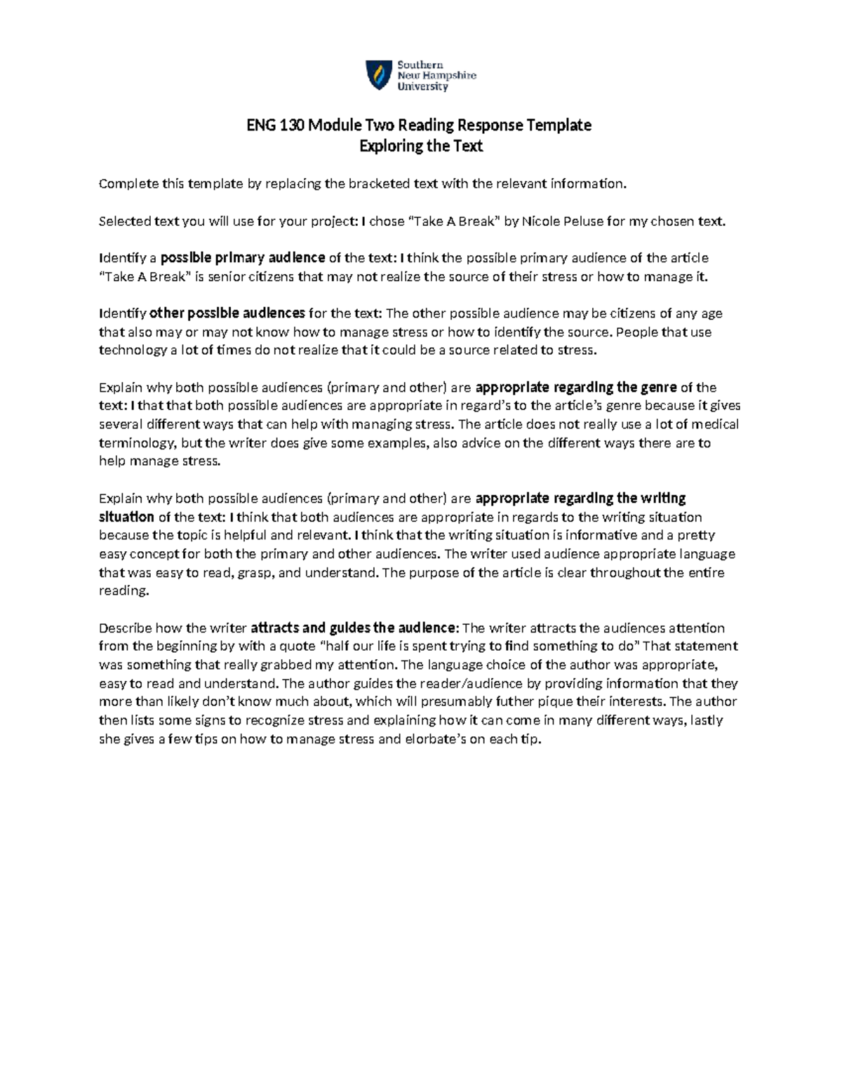 ENG 130 Module Two Reading Response Template - ENG 130 Module Two Reading Response Template ...