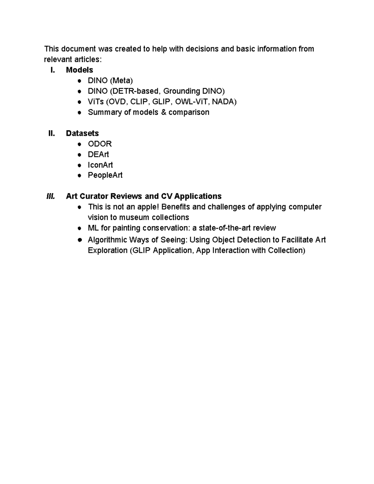 Lit Review Notes on Computer Vision in Art Conservation and Object ...