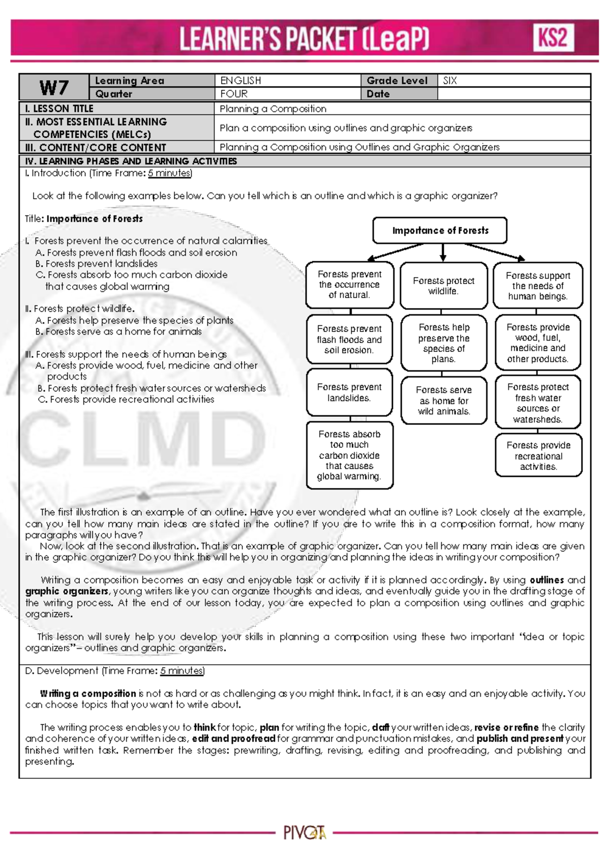 Q4 English 6 Week7 - ...... - W Learning Area ENGLISH Grade Level SIX ...