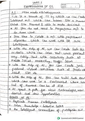 DL UNIT-I - Deep Learning notes - Unit I Introduction- Artificial ...