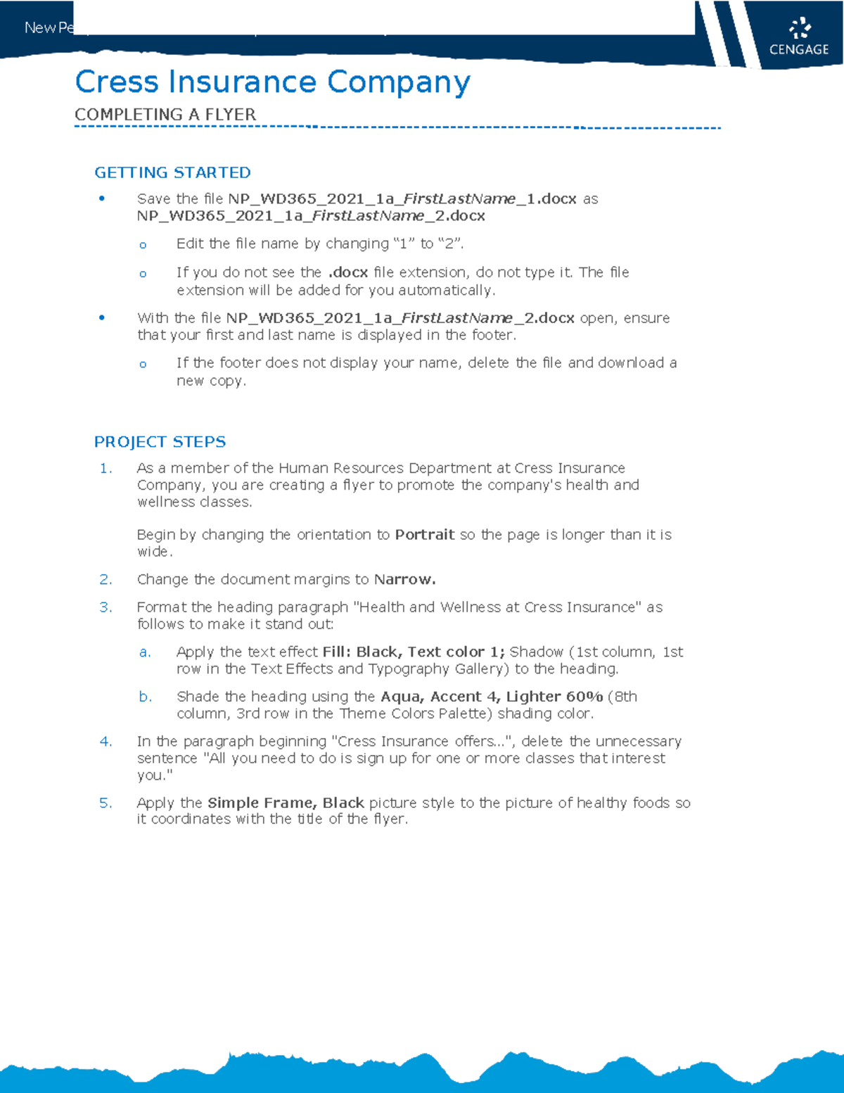 New Perspectives Word 365/2021: Module 1 - SAM Project 1a Instructions ...