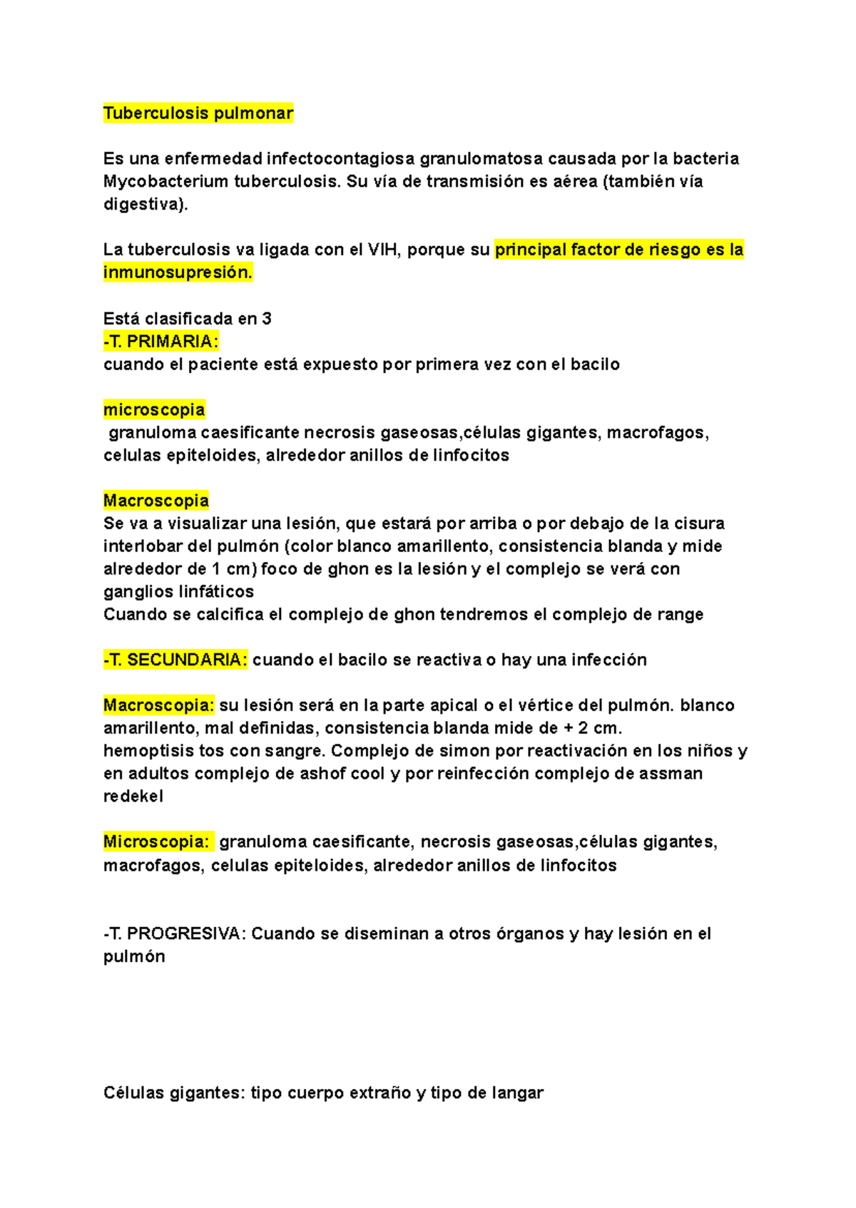 Anatomia Patologica - Laboratorio - Tuberculosis pulmonar Es una ...