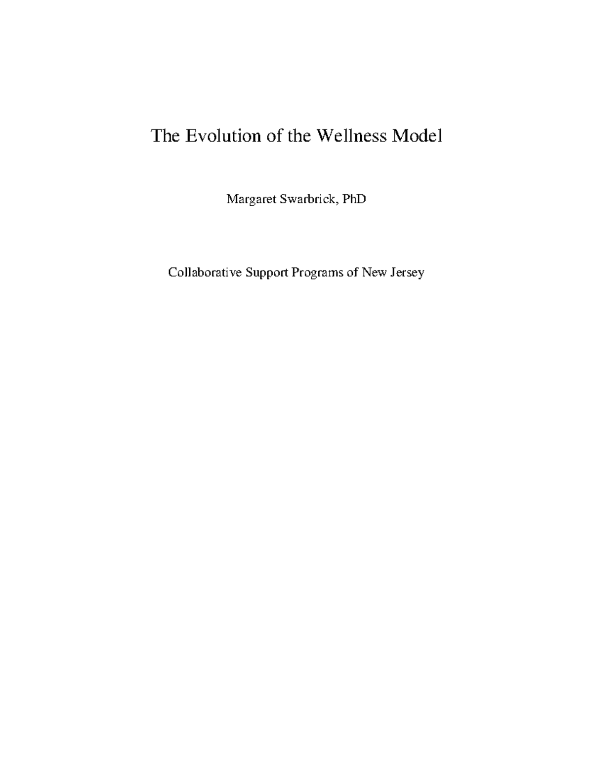 Wellness Model Evolution: Insights and Applications (2023) - Studocu