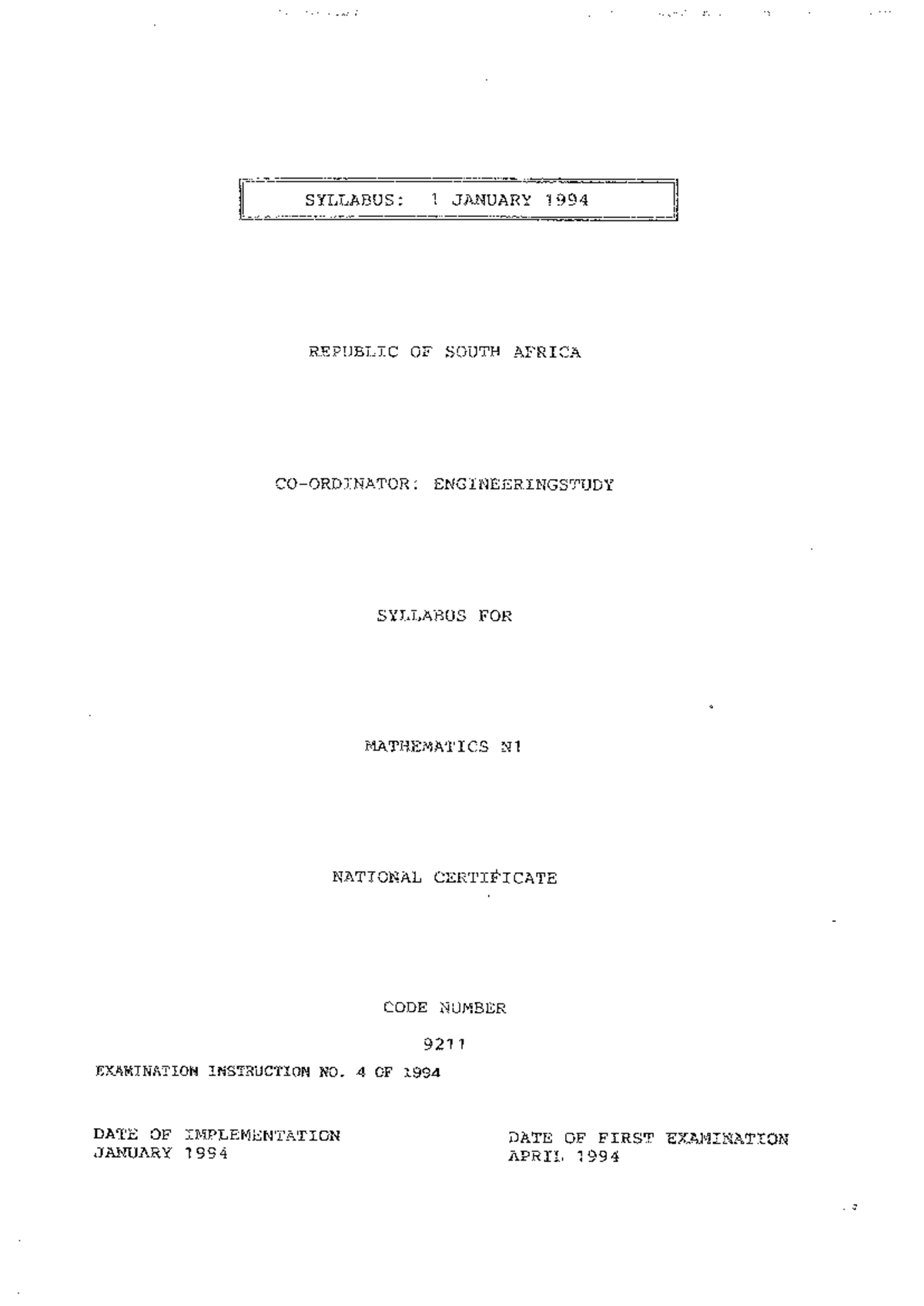 Mathematics N1-N3 Course Syllabus Overview and Guidelines - Studocu