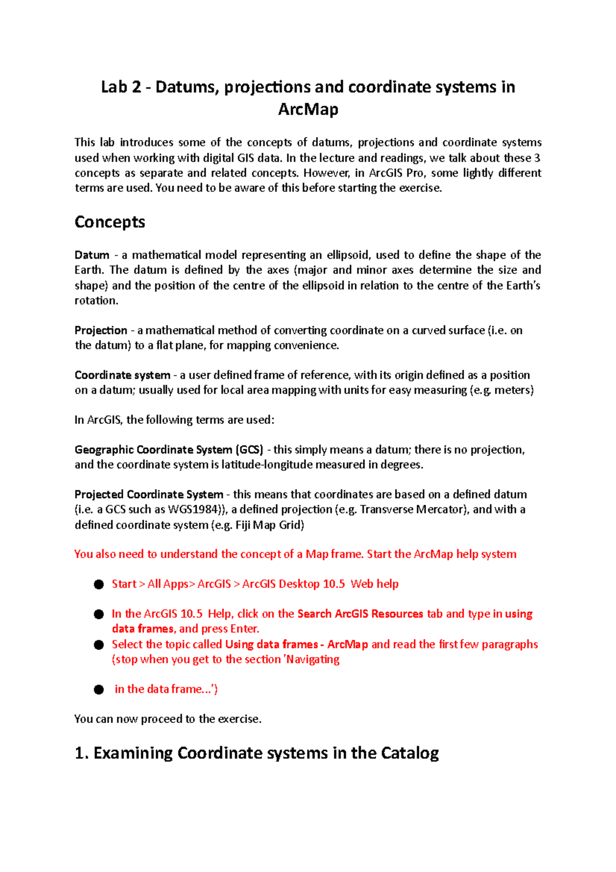 Lab 2: Understanding Datums, Projections & Coordinate Systems in GIS ...