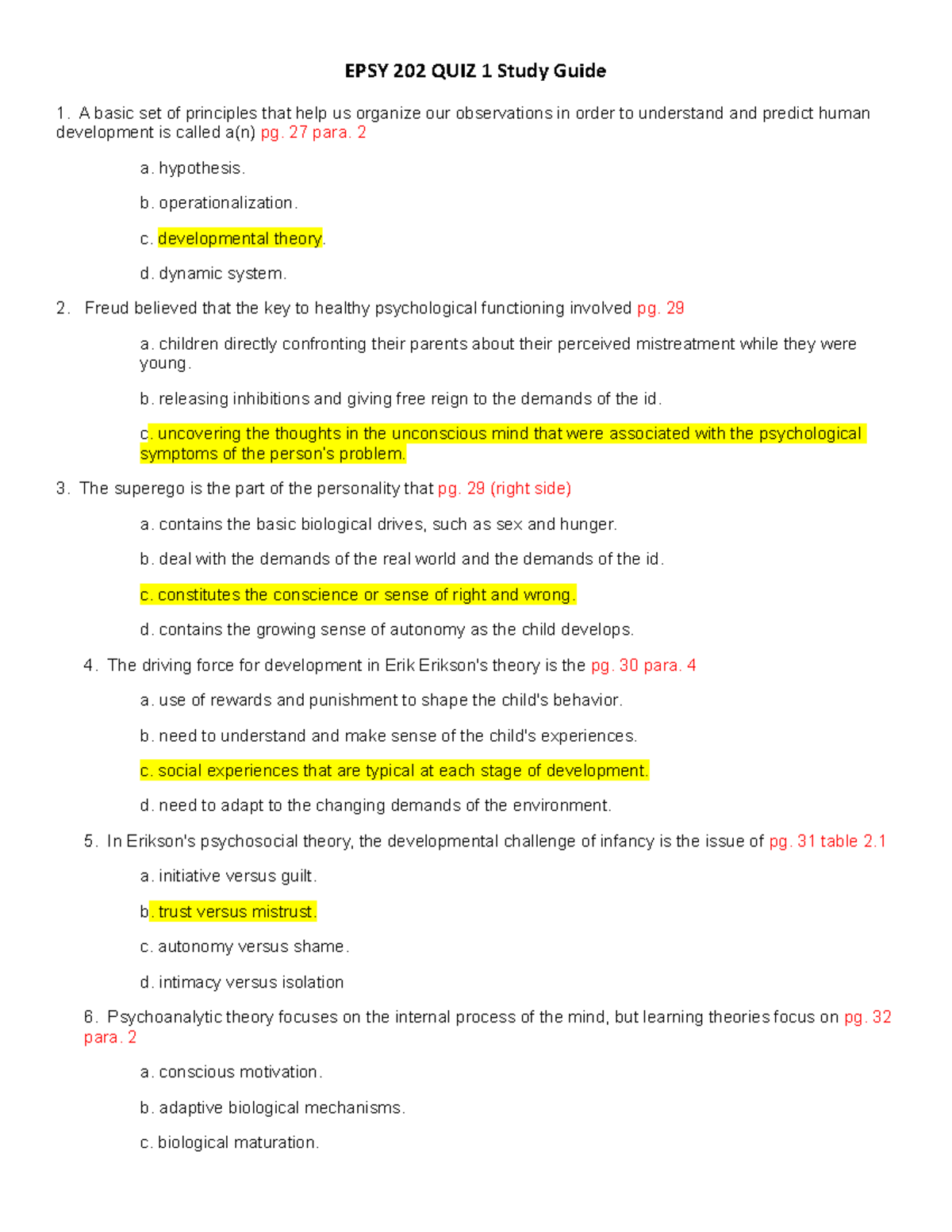 EPSY 202 Quiz 1 Study Guide: Key Concepts from Chapters 2-4 - Studocu