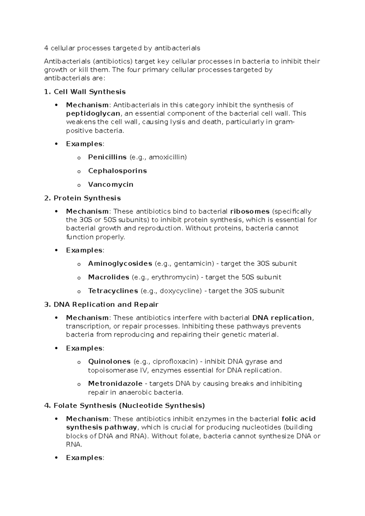 MID SEM: Antibacterial Mechanisms & Immune Response Overview - Studocu