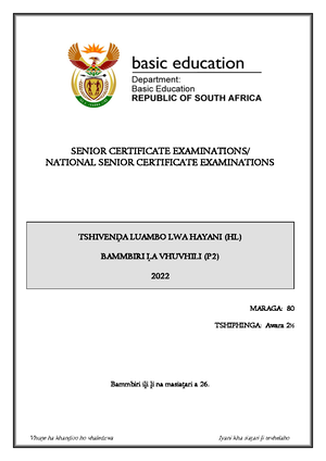 [Solved] Tshivhumbeo tsha nga nnda na tshanga ngomu tsha tshirendo ...