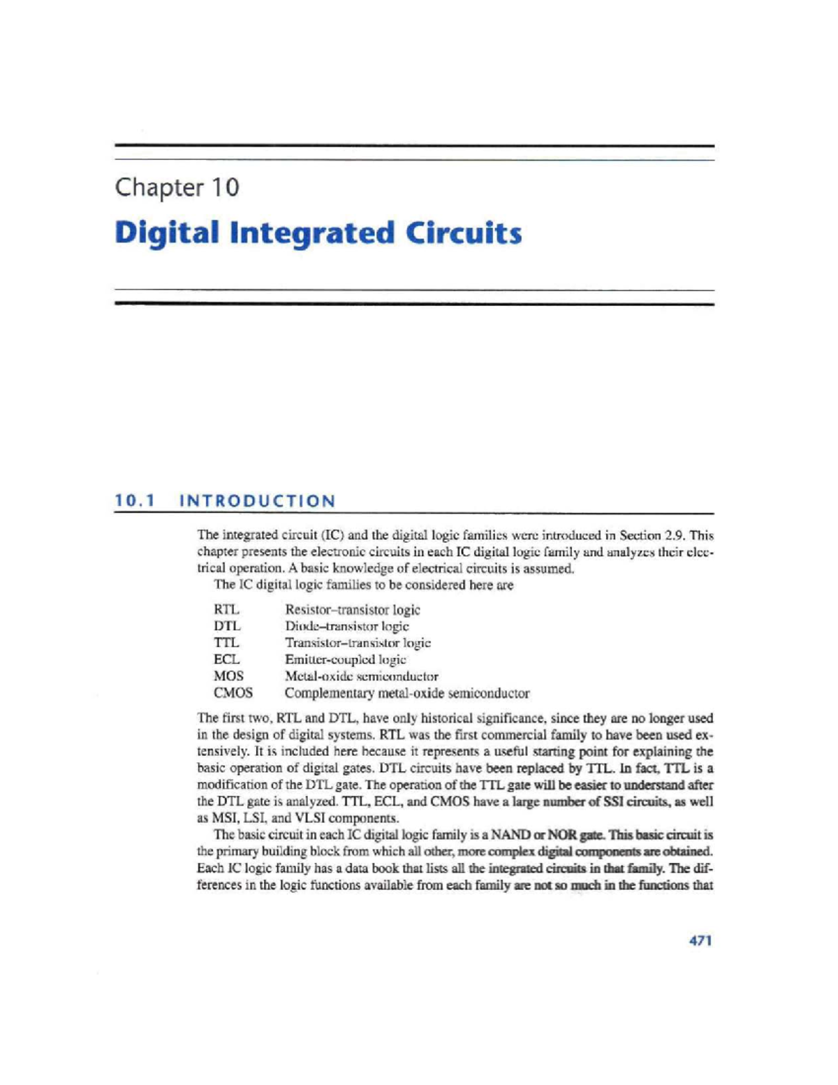 Chapter 10: Digital Integrated Circuits - Logic Families Overview - Studocu