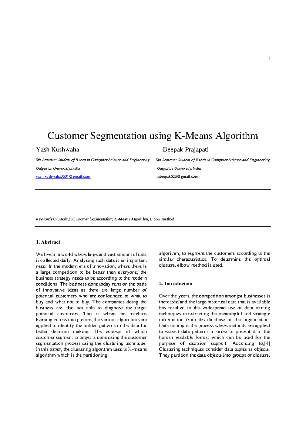 Customer Segmentation using K-Means Algorithm - Analysing such data is ...