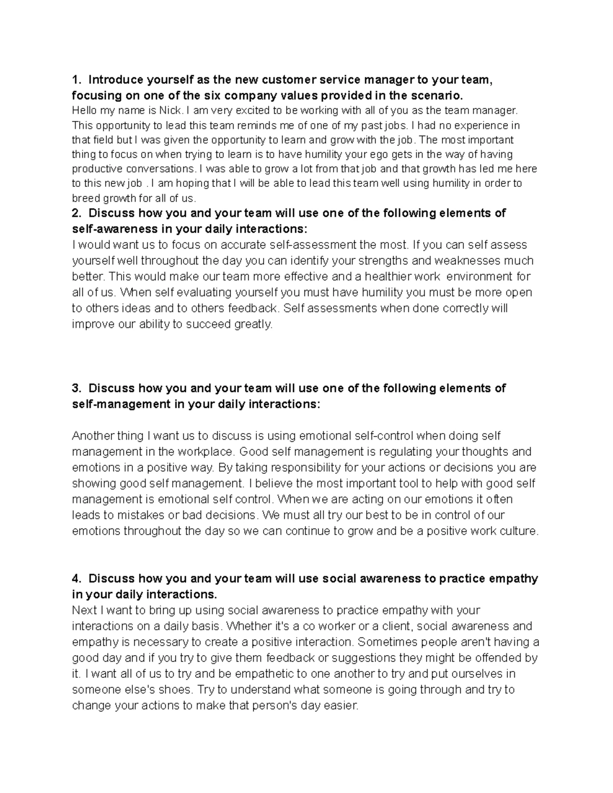 D253 - RSM3 Task 2 Template: Values-Based Leadership Guide - Studocu