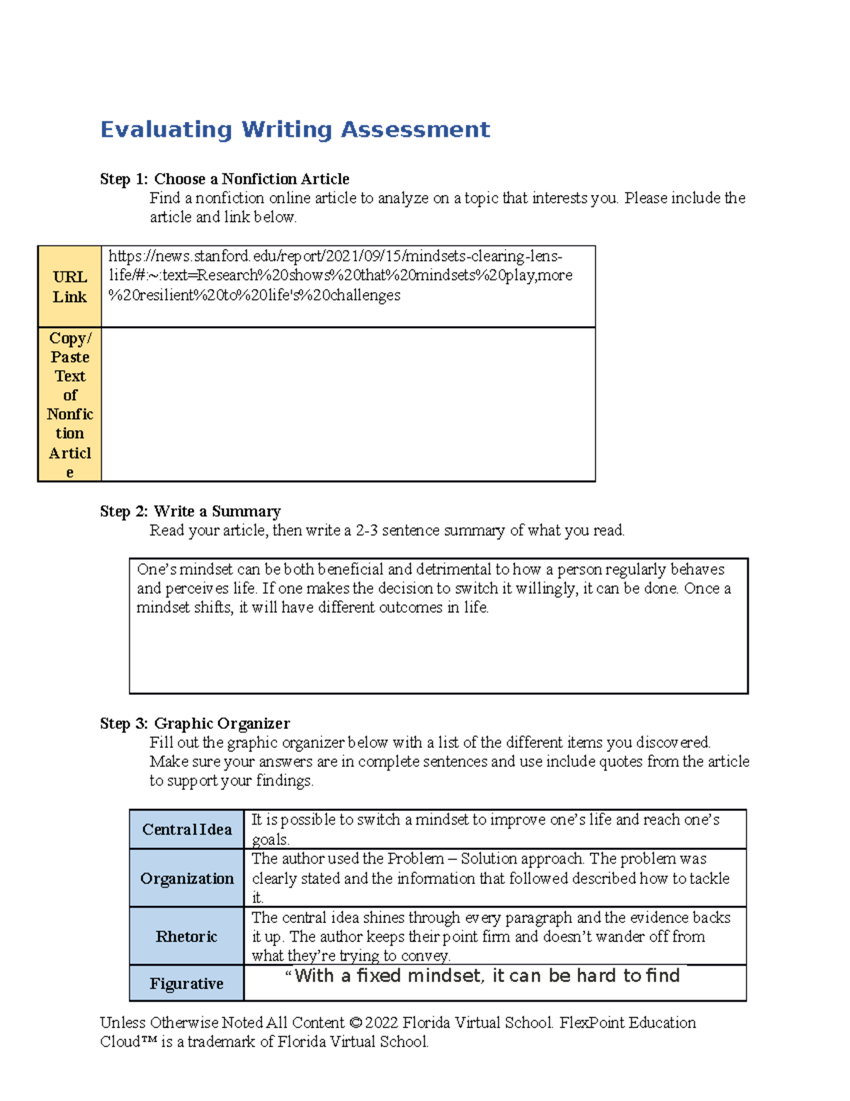 01.06 English 4 Honors - Nonfiction Article Evaluation Guide - Studocu
