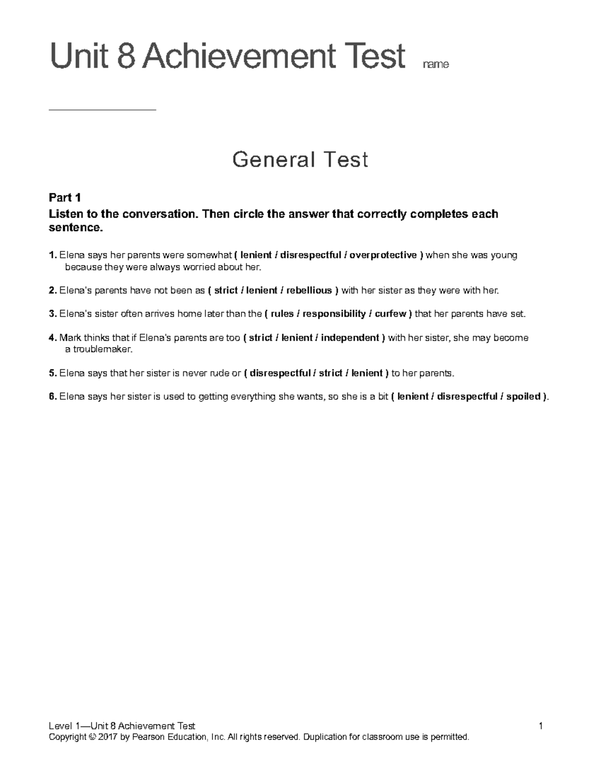Unit 8 Achievement Test Overview and Practice Questions - Studocu