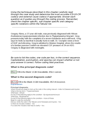 PCs coding 2 - Questions / Answers - Bennie Hallmon, a 67-year-old male, has been in Westward ...