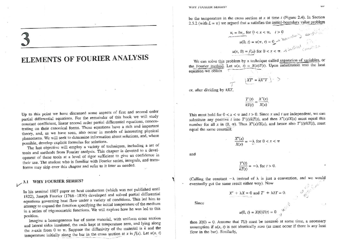 Elements of Fourier Analysis: Why Fourier Series? (Section 3) - Studocu
