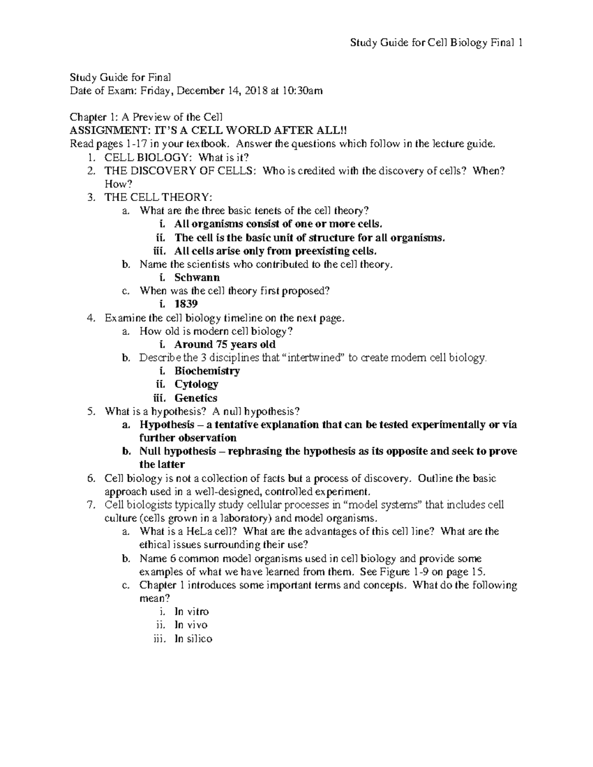 Cell Biology Final Exam Study Guide - Warning: TT: undefined function ...