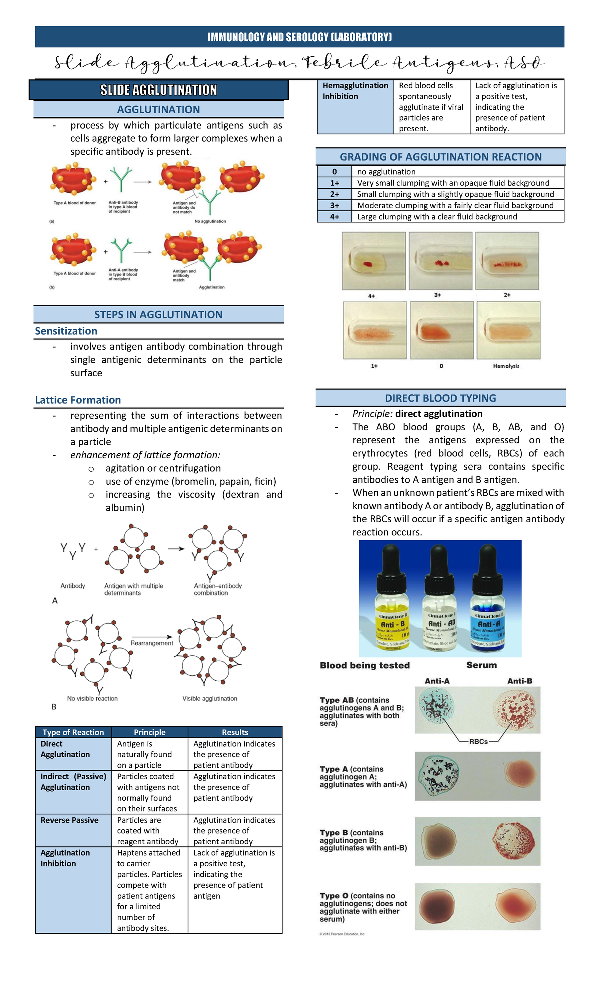 Laboratory Lesson 6. Slide Agglutination, Febrile, ASO - AGGLUTINATION ...