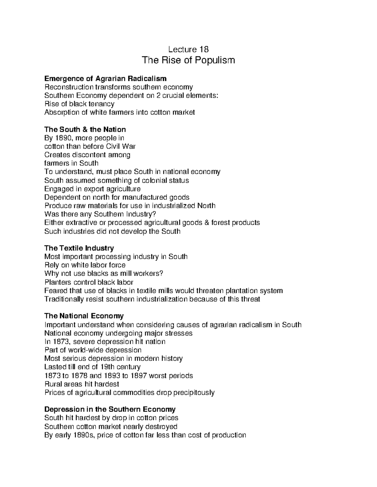 The Rise and Fall of the Populist Party: An Overview of Agrarian ...