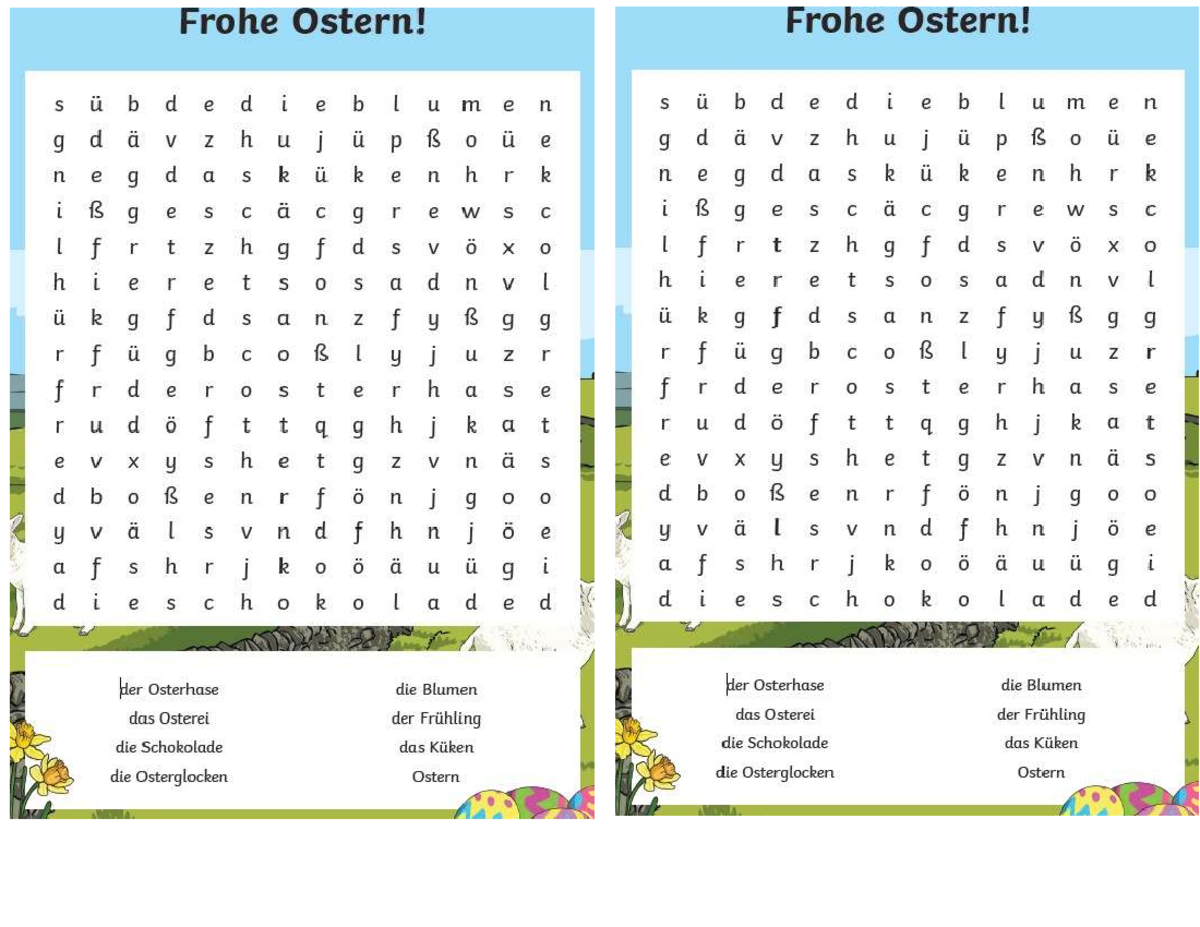 Frohe Ostern: Easter Find-a-Word Puzzle - Studocu