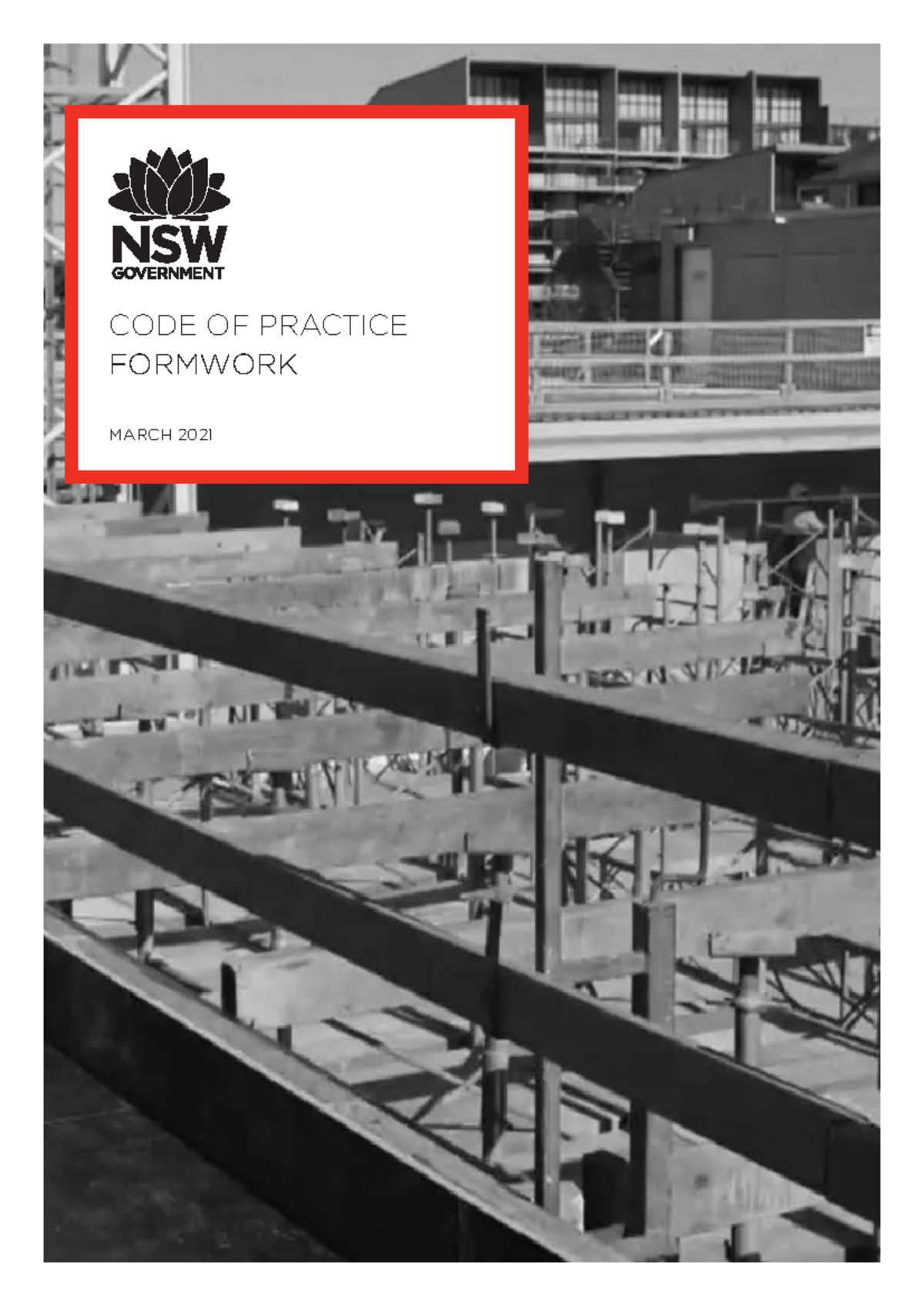 Formwork Code of Practice - SafeWork NSW, March 2021 - Studocu