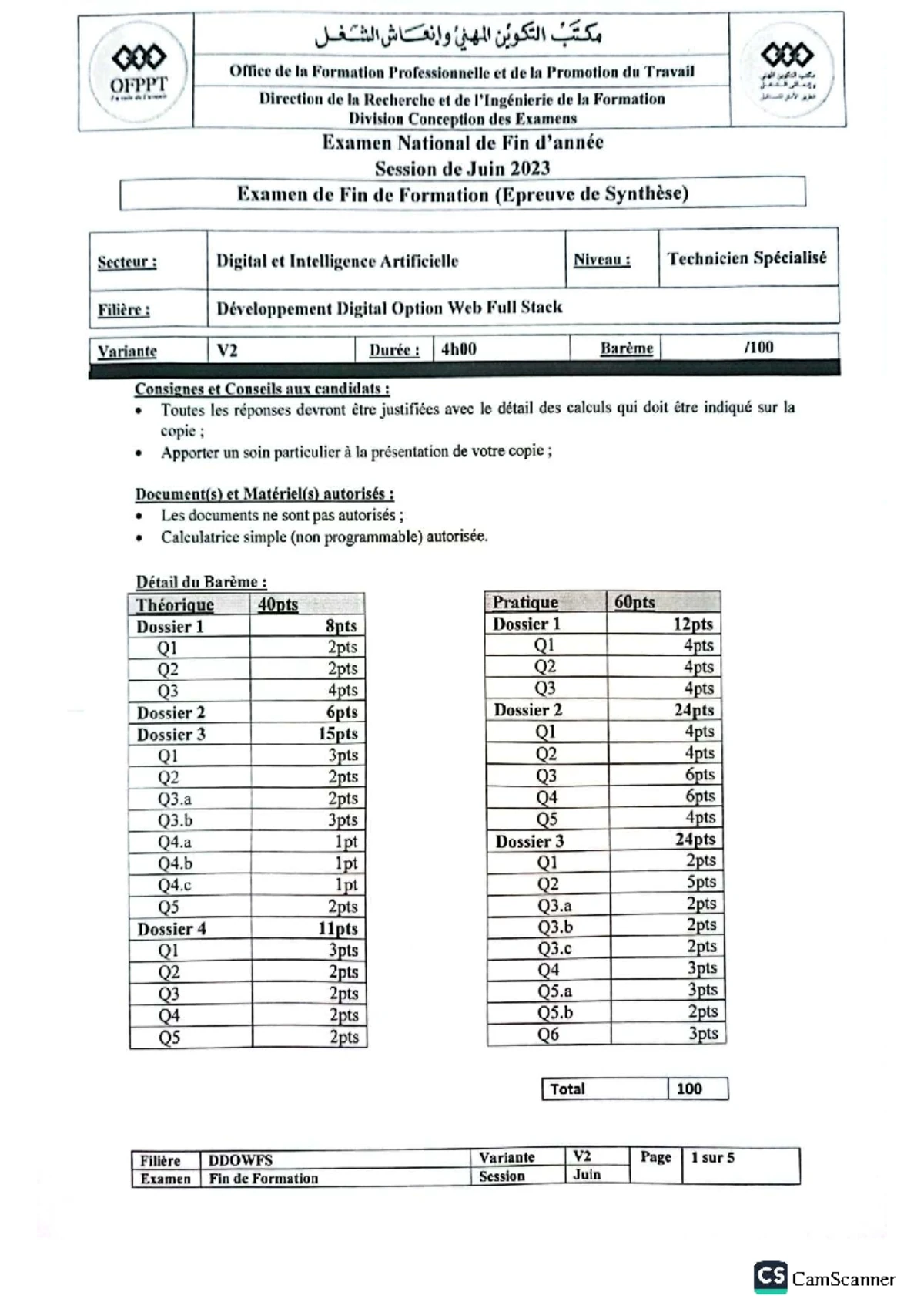 ID M102 2024 Examen de Fin de Module - V101 Enjeux d'un SI - Studocu