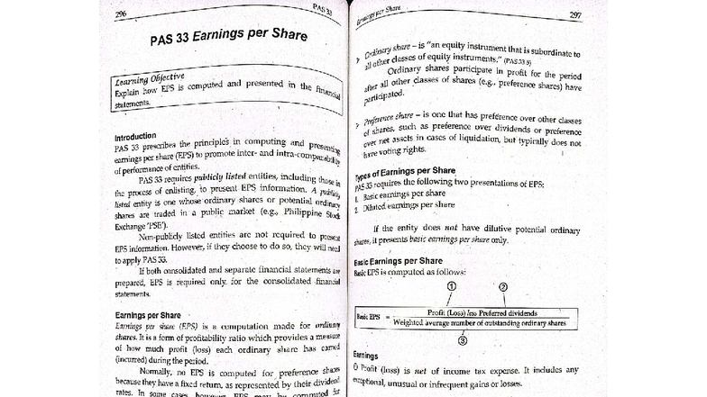 PAS 33: Comprehensive Guide to Earnings per Share Calculation - Studocu