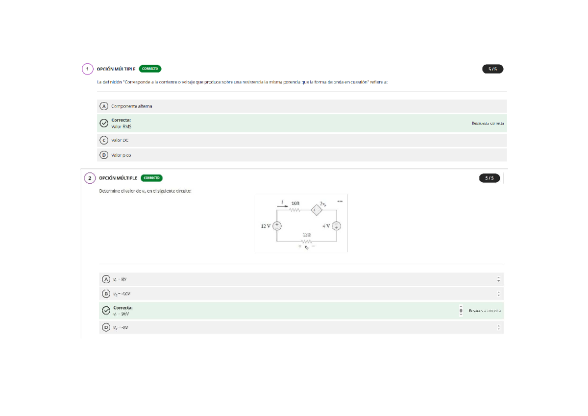 Evaluación 1 - OPCIONES MÚLTIPLES en Electrónica Analógica y Digital ...