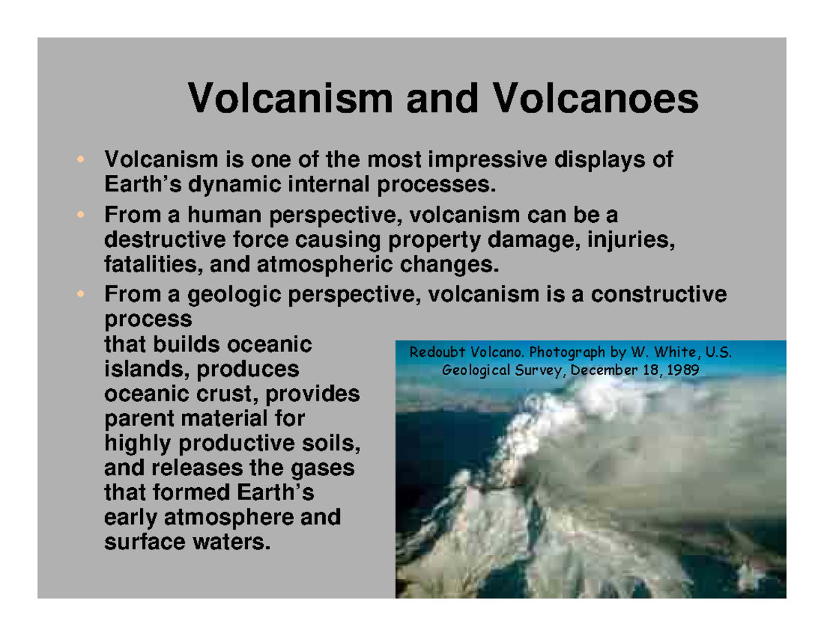 Geology 3015 Lecture Notes: Volcanism and Its Impacts - Studocu