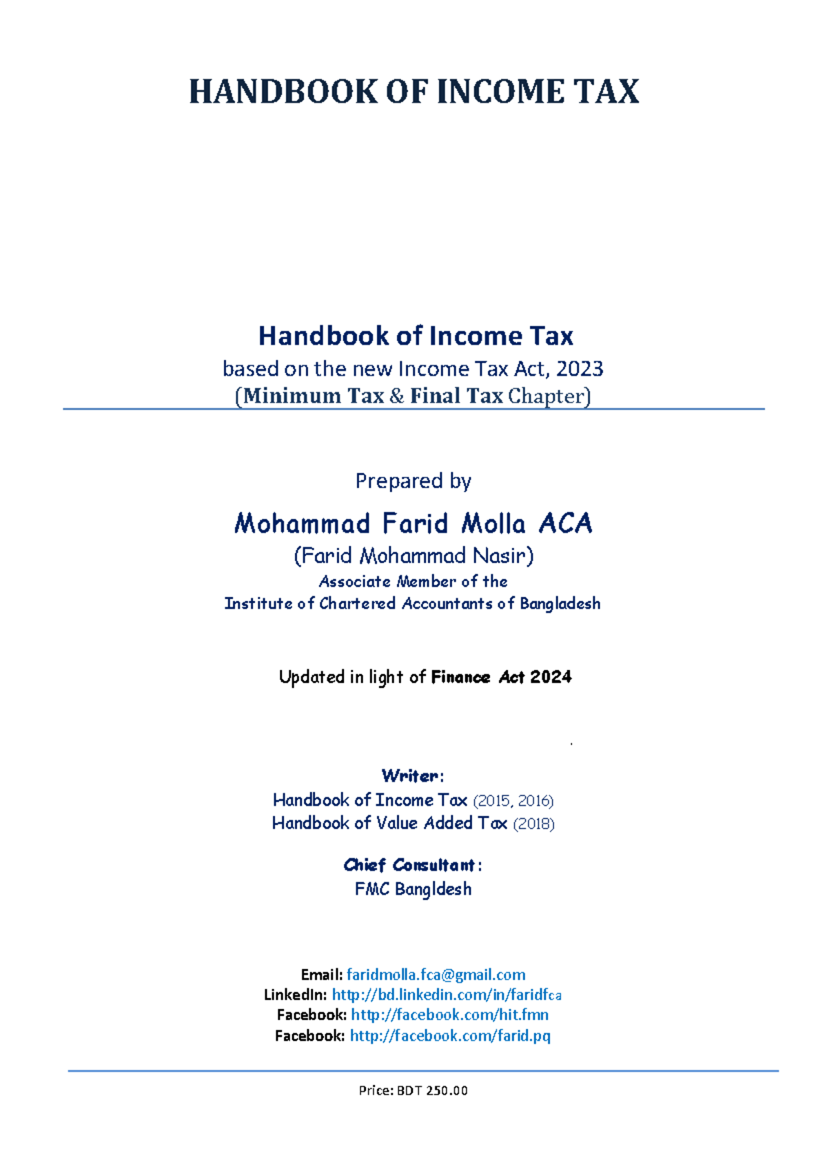 Income Tax Handbook ITA 2023: Minimum Tax Regulations and Guidelines ...