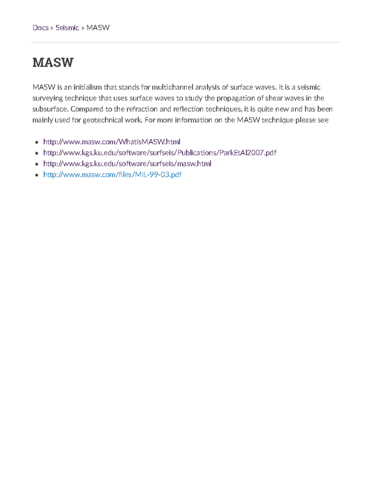 Seismic Techniques: Understanding MASW and NMO Corrections - Studocu