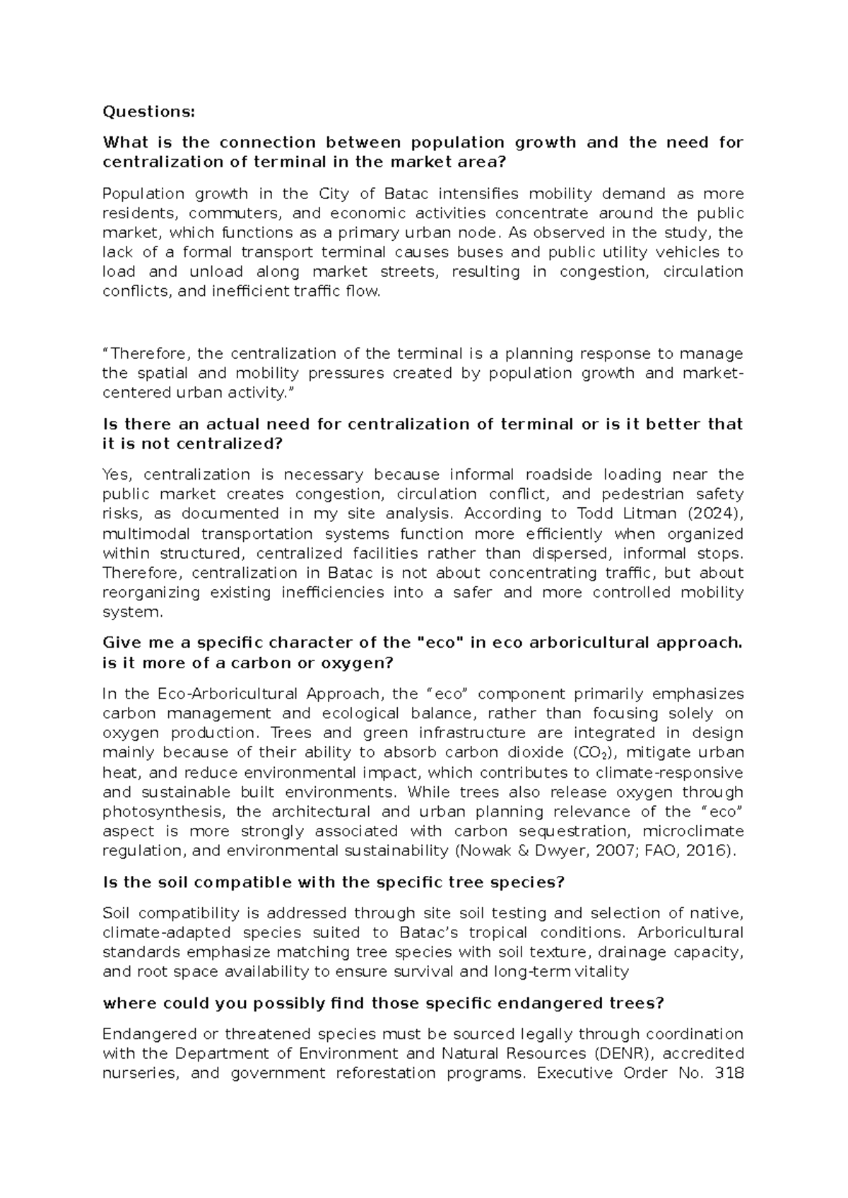 Thesis Prep: Centralization of Transport Terminals in Batac - FWE - Studocu
